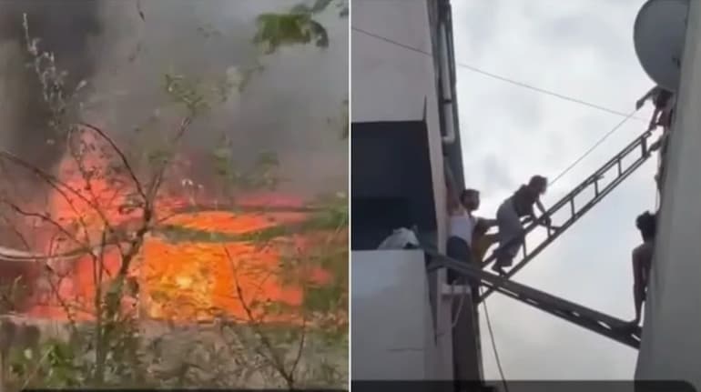Neighbours use ladders, ropes to rescue 20 as fire engulfs EV showroom ...