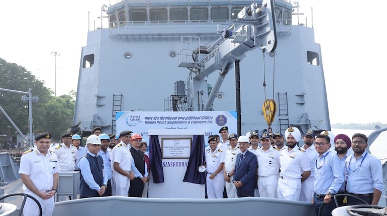 Indian Navy unveils crest of survey vessel ‘Sanshodhak’, boosts ...