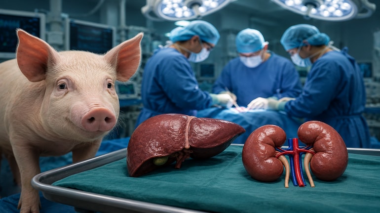 Pig liver and two kidneys transplanted into human in world-first ...