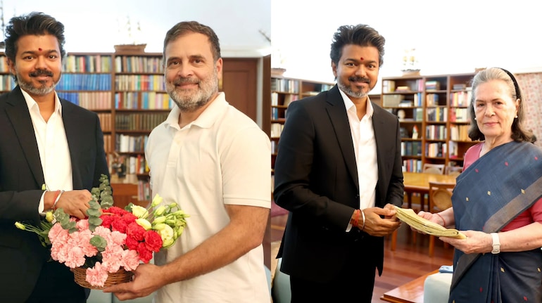 Ahead of RS Polls, TN CM Vijay meets Rahul and Sonia Gandhi in Delhi ...