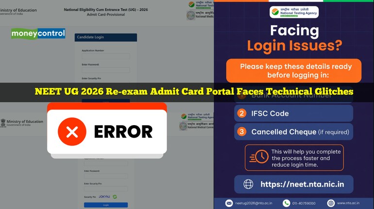 NEET UG 2026 re-exam admit card portal faces technical glitches, NTA ...