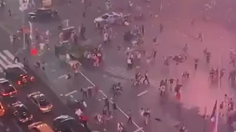 Mayhem breaks out as gunshots send people running for cover at New York ...