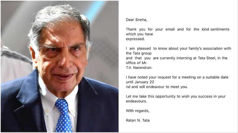Founder regrets not meeting Ratan Tata after receiving his email, call ...