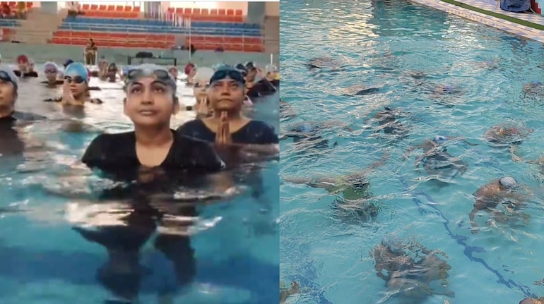 Watch: Aqua yoga session held in Vadodara swimming pool on ...